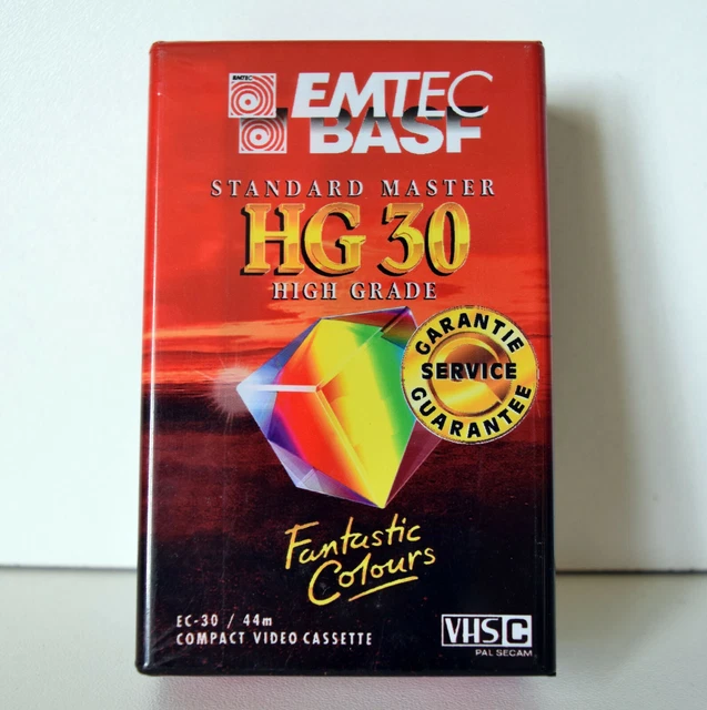 CASSETTE CAMESCOPE BASF VHS-C HG30 PAL SECAM EMTEC - Neuve sous blister EUR 10,00 - PicClick FR