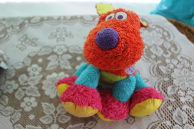 TESCO PUPPY DOG Soft Toy Retired multicolour Textures Squeaker - Rare ...