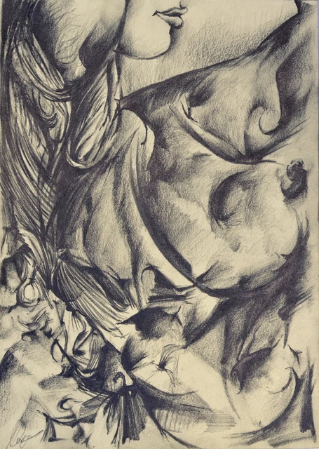 Original Nude Drawing Female Drawing Andre D Orcay Nude 6190