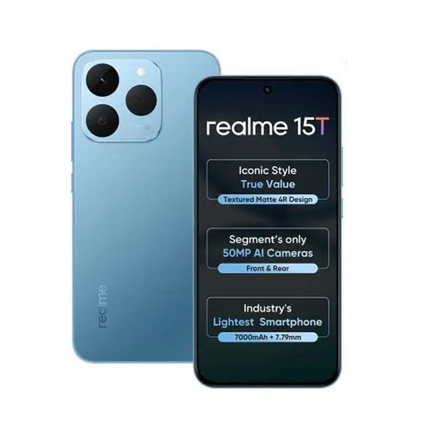 REALME 15T 5G (Silk Blue, 8Go RAM 256Go) MediaTek Dimensity 6400 MAX EUR 498,64 - PicClick FR