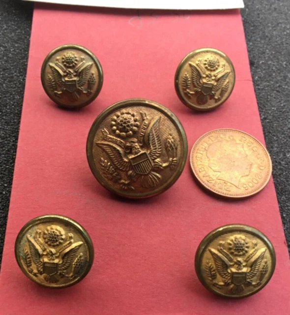 5 BRITISH MADE US Army and Army Airforce Officers gilt uniform buttons. gaunt £4.99 - PicClick UK