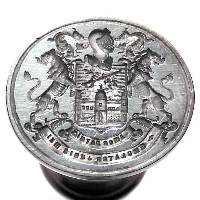 SCEAU CACHET Armoiries Argent Heaume chevalier seal petschaft sigillo ...