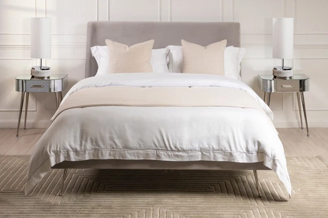 MASON SILVER BED - Shiny Silver Legs - King size £50.00 - PicClick UK