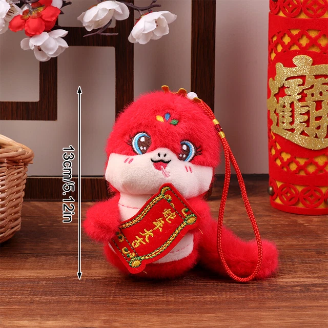 YEAR OF THE Snake Plush Toy Keychain 2025 Mascot Stuffed Doll Pendant ...