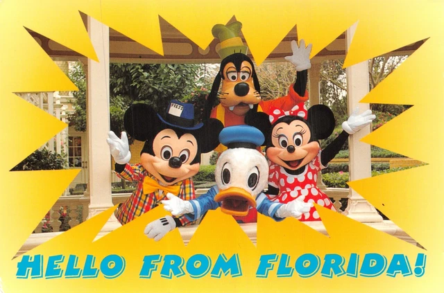 WALT DISNEY WORLD Postcard Mickey Mouse & Friends Continental Size ...