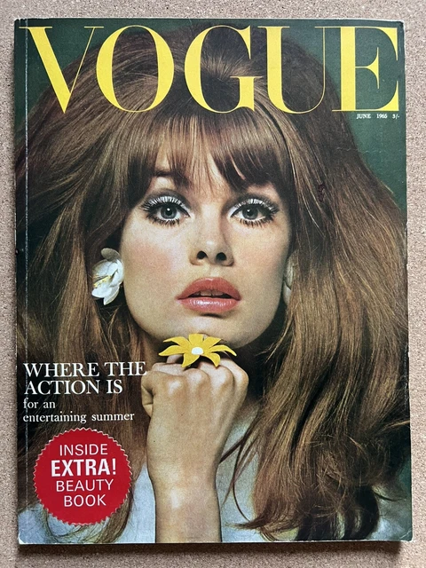 VOGUE UK JEAN Shrimpton June 1965 Magazine Vintage British Fashion £194 ...