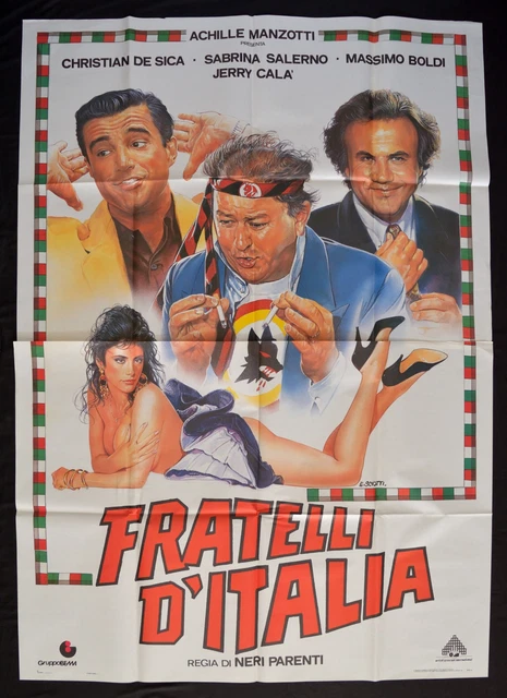 MANIFESTO BROTHERS OF Italy De Sica Boldi Salerno Jerry Calà Neri ...