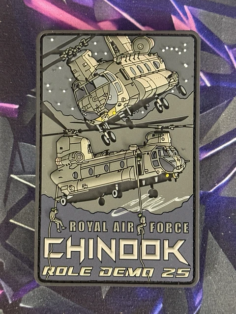 RAF CHINOOK ROLE Demo 2025 PVC Patch Signed Flt Lt Cal Pearson Team ...