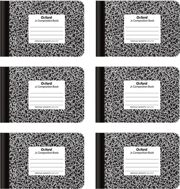 NOTEBOOKS COMPOSITION, WIDE Ruled Paper, 80 Sheets, Marble Covers, 6 ...