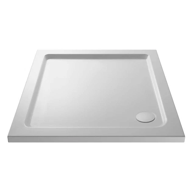 SHOWER TRAY WALK In Slimline Enclosure Square Stone Resin White 760 ...