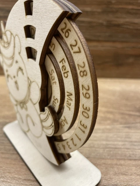 CALENDARIO PERPETUO LEGNO - Calendario Unicorno - Unicorno - Calendario ...