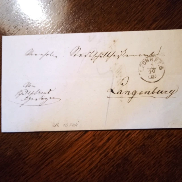 ALT BRIEF MIT Inhalt von Leonberg nach Langenburg Prägesiegel 1871 EUR ...