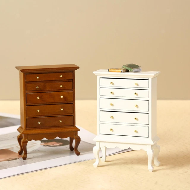 MAISON DE POUPÉE, armoire à 5 tiroirs, modèle échelle 1:12, pour chambre à EUR 10,79 - PicClick FR