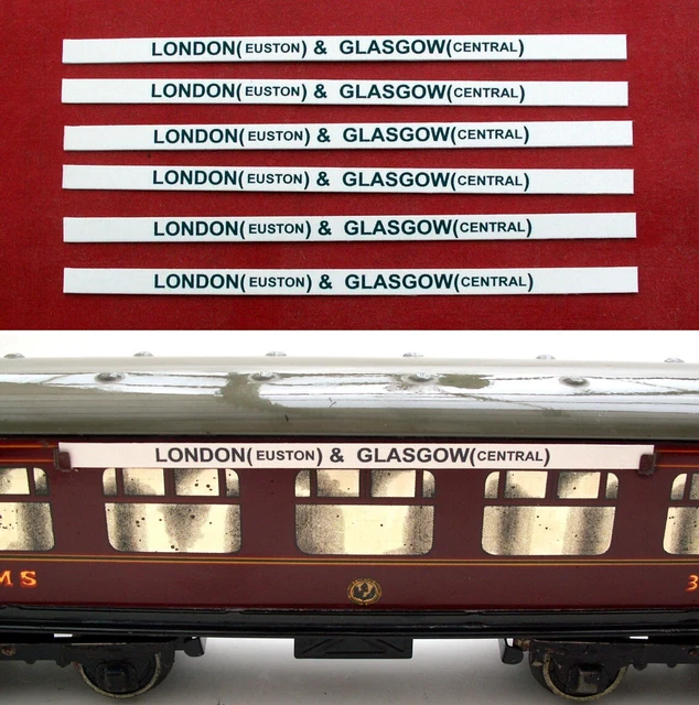 HORNBY O GAUGE Coach Destination Boards, Reproduction, New £4.90 ...