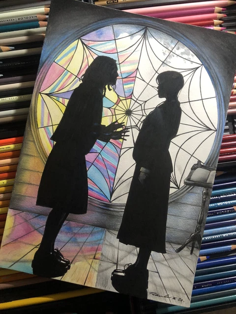 WEDNESDAY ADDAMS & Enid Disegno/dipinto originale. Fan-ART A4 EUR 137 ...