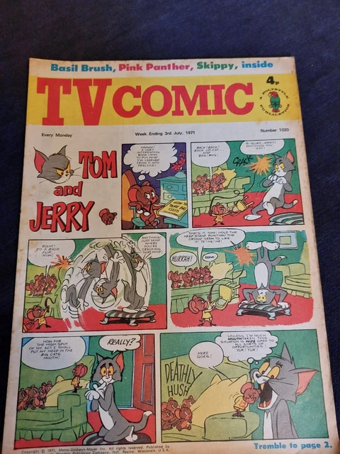 VINTAGE TV COMIC 3 JULY 1971 #1020 Tom & Jerry Avengers Penelope ...