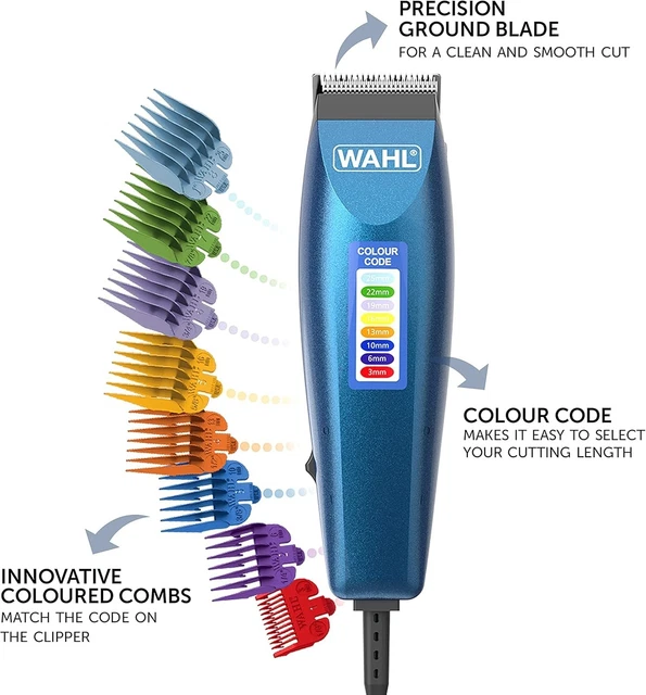 WAHL MENS COLOUR Pro Corded Hair Clipper Trimmer Grooming Set £20.45 ...