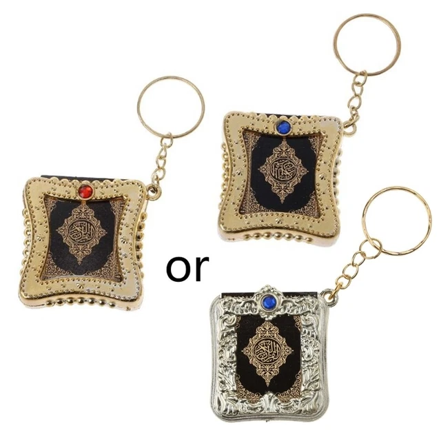 PRACTICAL MINI ARABIC Quran Islamic Keychain Real Paper Pendant for Car ...