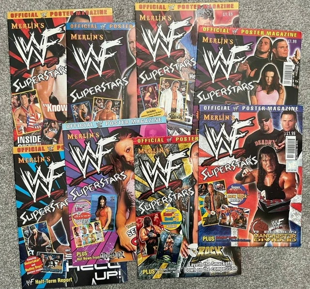 WWF SUPERSTARS MERLIN Poster Magazines 2001 WWF WCW ECW WWE Stone Cold ...