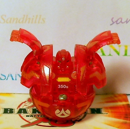 BAKUGAN ROBOTALLION RED Pyrus Translucent B1 Classic 350G & cards £14. ...