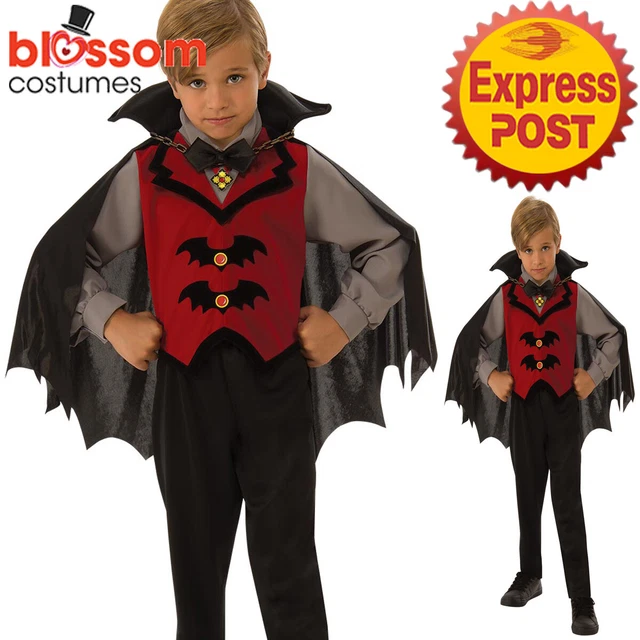 CK1794 CHILD VAMPIRE Boys Dracula Scary Halloween Fancy Dress Up Kids ...