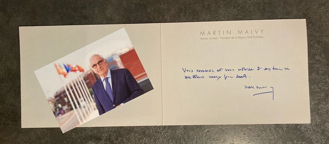 AUTOGRAPHE VOEUX DE Martin Malvy Ancien Ministre 42x15 Cm EUR 6,99 ...