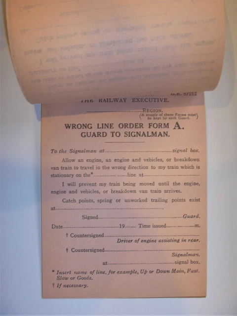 4X TICKETS RAILWAY Executive Wrong Line Order Form A Guard to Signalman ...