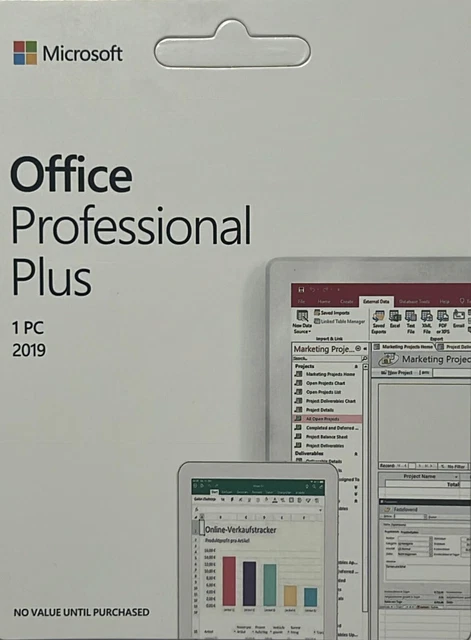 MICROSOFT OFFICE 2019 Professional Plus " Sealed" Keycard Life Time 1 ...