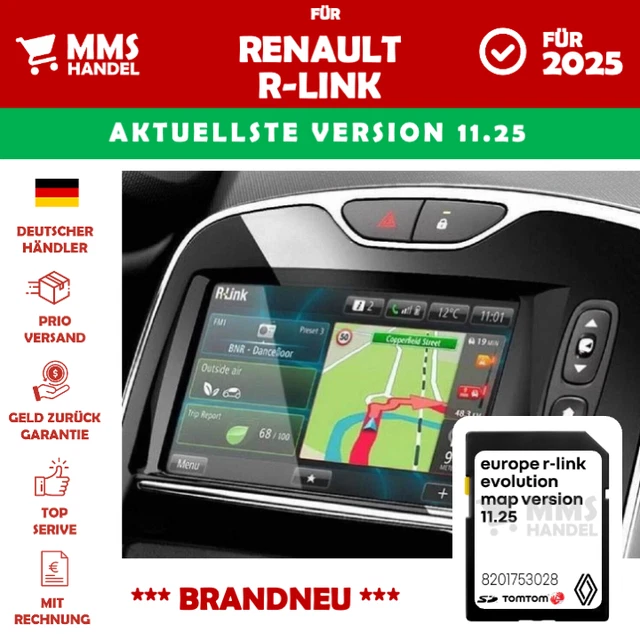 NEU FÜR RENAULT R-LINK NAVIGATION SD KARTE VERSION 11.25 - 2025 EUR 35 ...