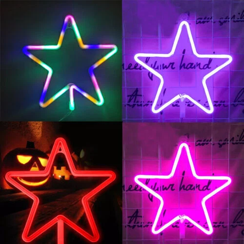 STAR LED NEON Sign Light Wall Lights Art Decor Lamp for Kids Bedroom ...