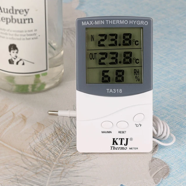 DIGITAL PROBE THERMOMETER Hygrometer Temperature Humidity Meter Room ...