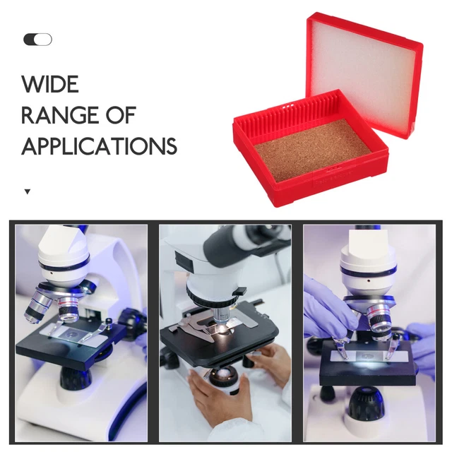 MICROSCOPE SLIDE STORAGE Organizer Reusable Specimens Box Laboratory ...