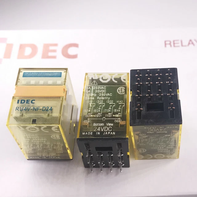 IDEC RU4V-NF-D24 POWER Relay 14 Pin 24VDC 6A/250VAC £10.79 - PicClick UK