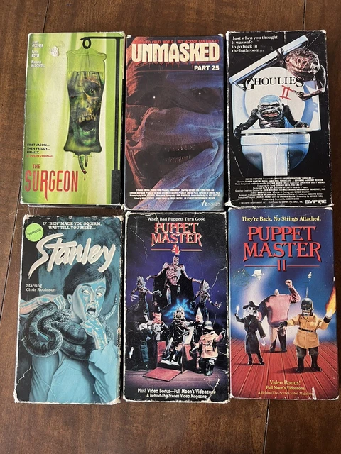 RARE HORROR MOVIE Lot OOP VHS Puppetmaster Ghoulies Stanley Unmasked ...
