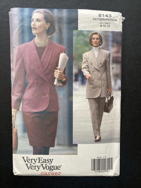 VOGUE 8143- LADIES 90s Suit Sewing Pattern Sizes 8-12- uncut $7.00 ...