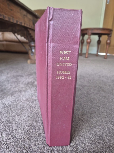 WEST HAM UNITED Programmes - 1992/93 - Homes - Binder *FULL SET ...