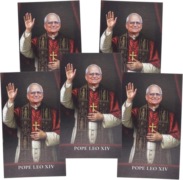 POPE LEO XIV Holy Cards, 2x4", Catholic Prayer Set, Pack of 5 £8.85 ...