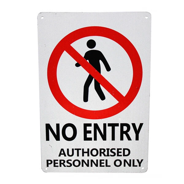 WARNING NO ENTRY Authorized Personal Only Sign 200x300mm Metal Traffic ...