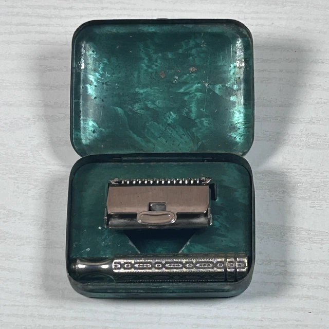 VINTAGE EVER-READY SAFETY Razor 1912 Model in Green Metal Case £14.99 ...