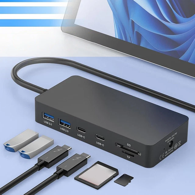 HUB DOCKING STATION with Power Port Type C Hub 100Mb/s LAN for Surface ...