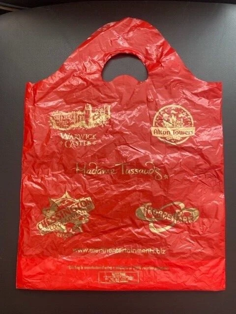 RARE VINTAGE MADAME Tussauds Chessington Warwick Castle Plastic Carrier ...