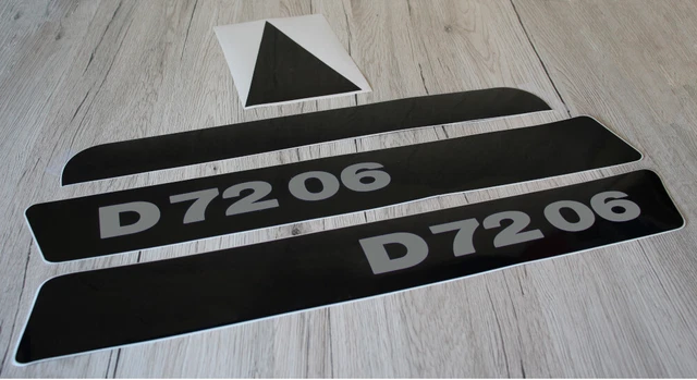 DEUTZ D7206 AUFKLEBER lang Motorhaube Label Sticker Emblem silber EUR ...