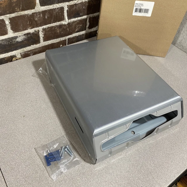 BRUSHED STEEL C-FOLD/MULTI-FOLD Paper Towel Dispenser In Oem Box With ...