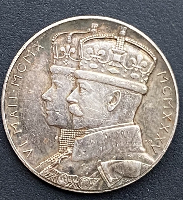 GEORGE V SILVER Medal, 1935 Silver Jubilee, Stet Fortuna Domus Coin Lot ...