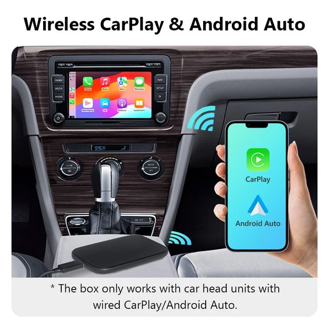 ANDROID WIRELESS CARPLAY AI BOX Android Auto WiFi BT Adapter Converter ...