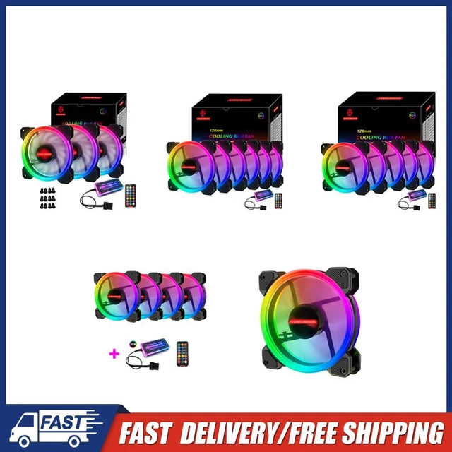 RGB PC CASE Cooling Fan Small 6 Pin Quiet Cooler Heatsink Radiator ...