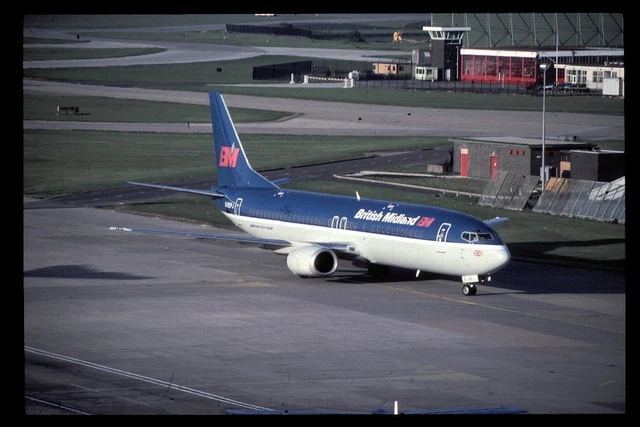 ORIGINAL KODACHROME COLOUR Slide British Midland Boeing 737-400 ...