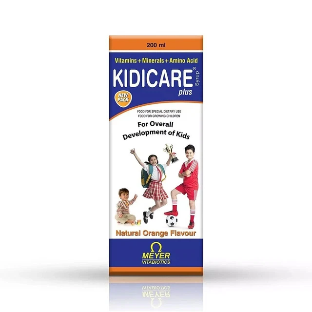 KIDICARE PLUS MULTIVITAMIN Syrup For Children Orange Flavour With ...