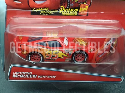 DISNEY PIXAR CARS Lightning Mcqueen With Sign Rust-Eze Racing 2016 Save ...