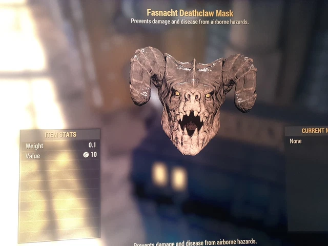 FALLOUT76 PS4 PS5 rare Fasnacht Deathclaw Mask EUR 19,99 - PicClick FR